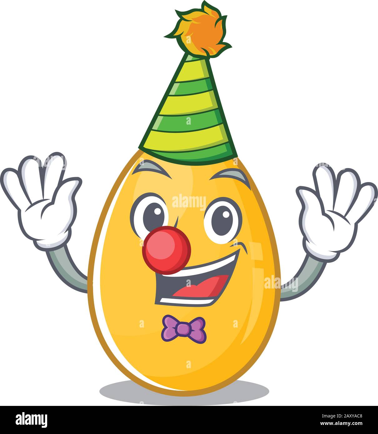 Funny Clown golden egg cartoon character mascot design Stock Vector ...