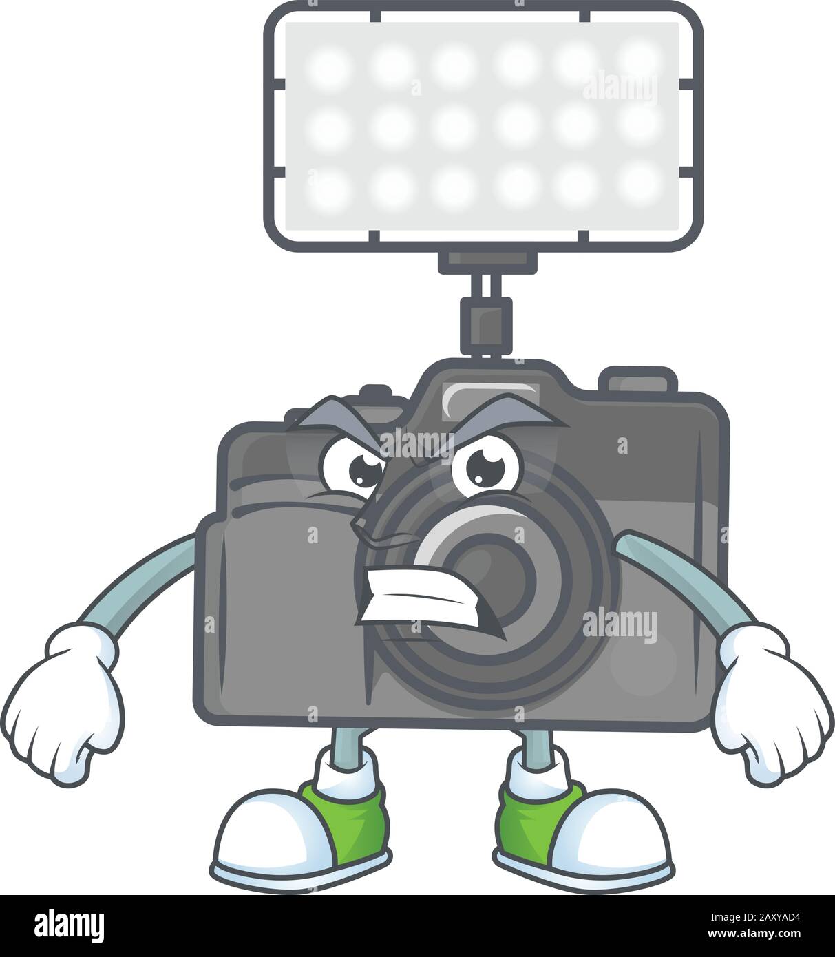 cartoon character of photo camera with lighting with angry face Stock ...
