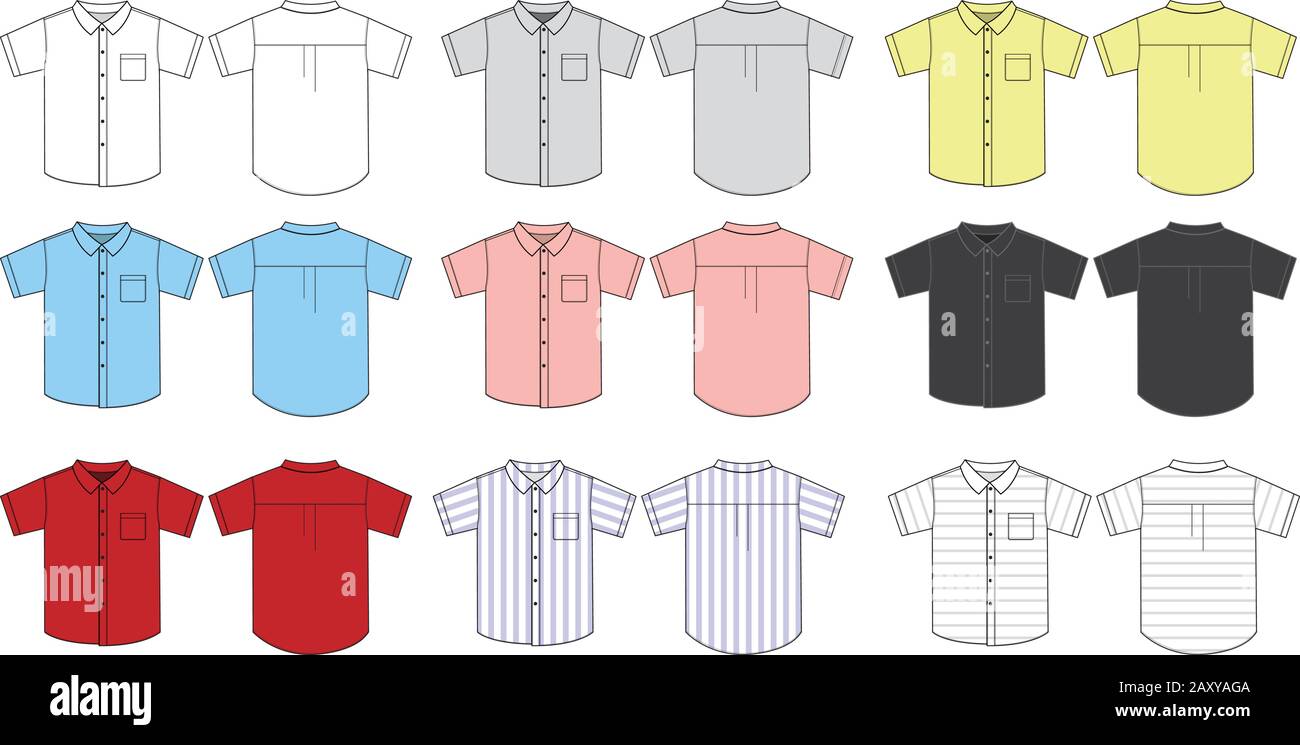 Short sleeve shirts template illastration Stock Vector Image & Art - Alamy