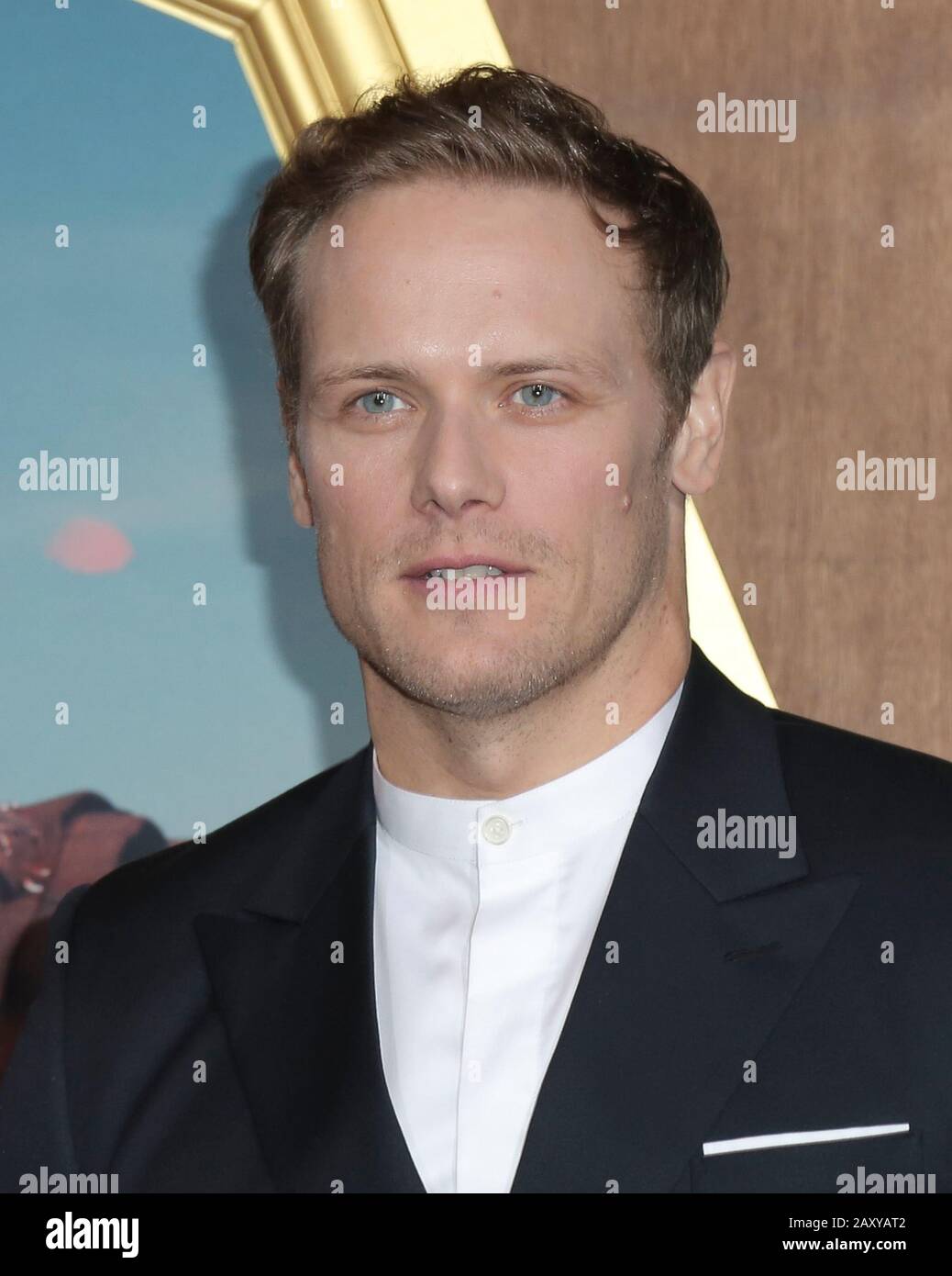 Sam Heughan walking the red carpet at the Starz Premiere Event For ...