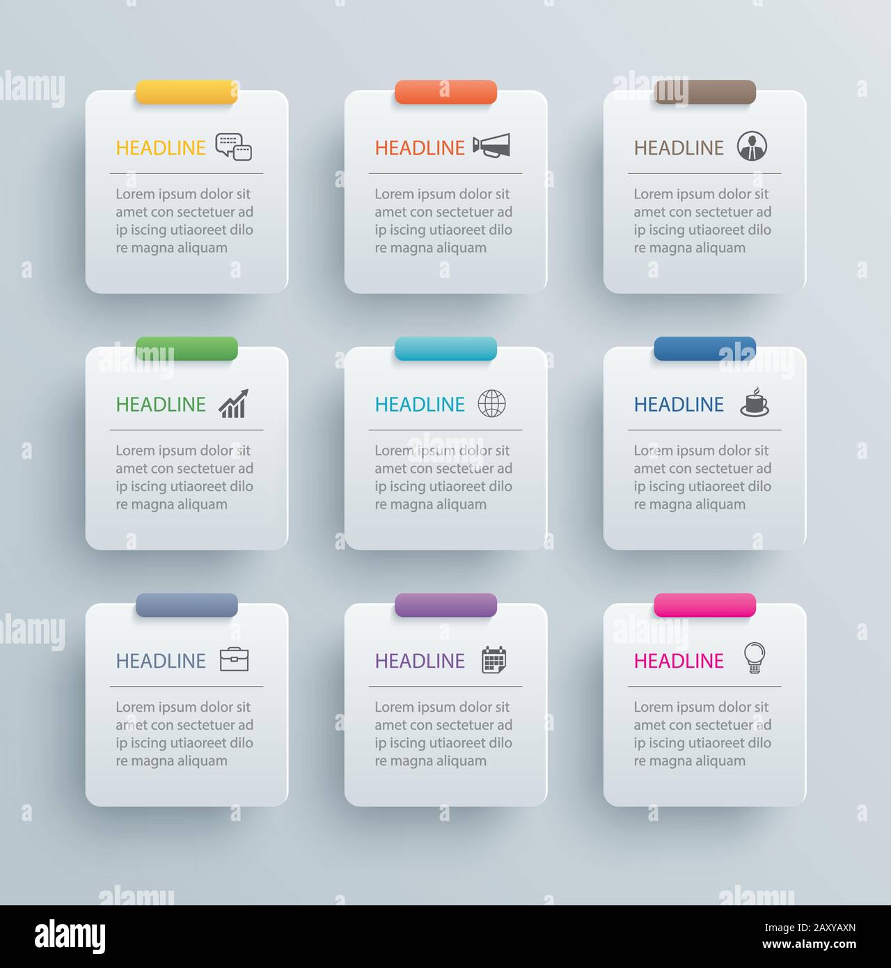 9 step infographics hi-res stock photography and images - Alamy