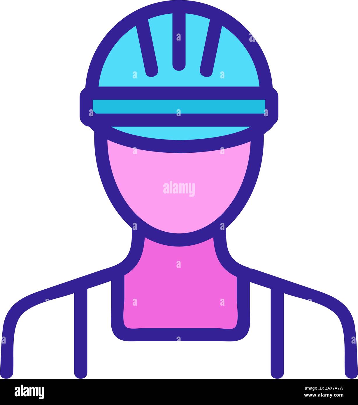 Builder icon vector. Isolated contour symbol illustration Stock Vector ...