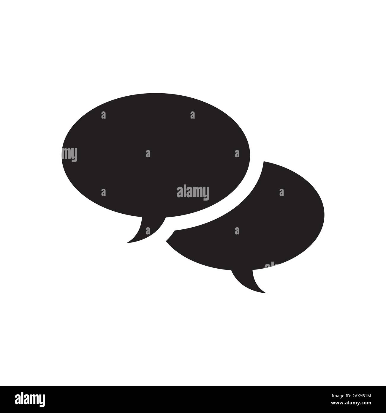 Speech bubbles icon vector Black and White Stock Photos & Images - Alamy