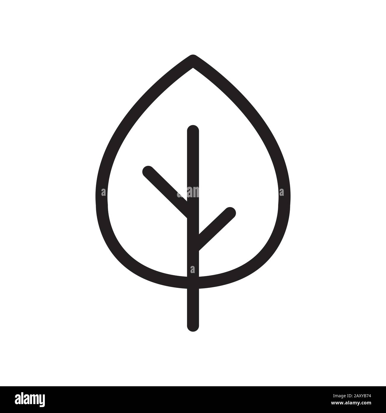 Leaf vector line icon Stock Vector Images - Alamy