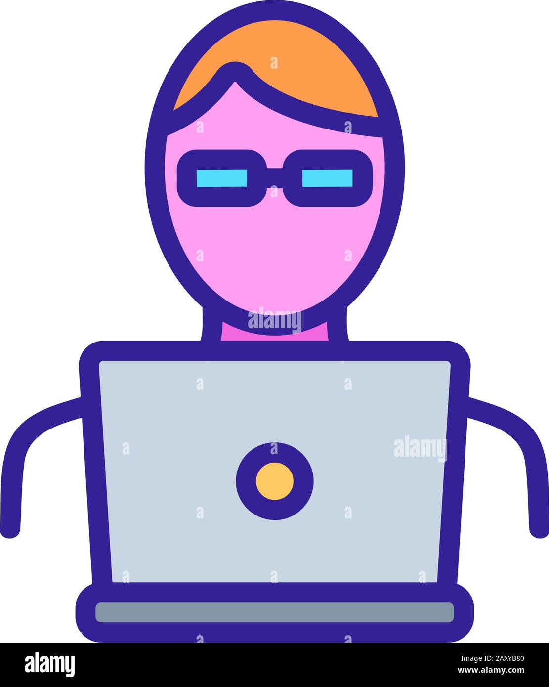 programmer icon vector. Isolated contour symbol illustration Stock ...