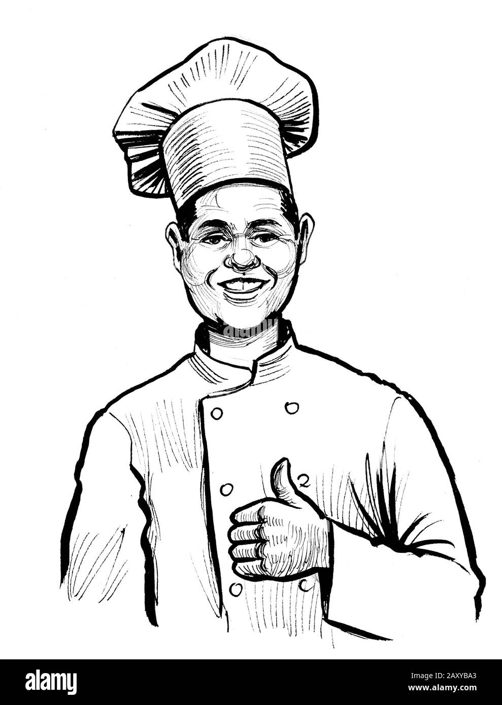 Chef showing Black and White Stock Photos & Images - Alamy