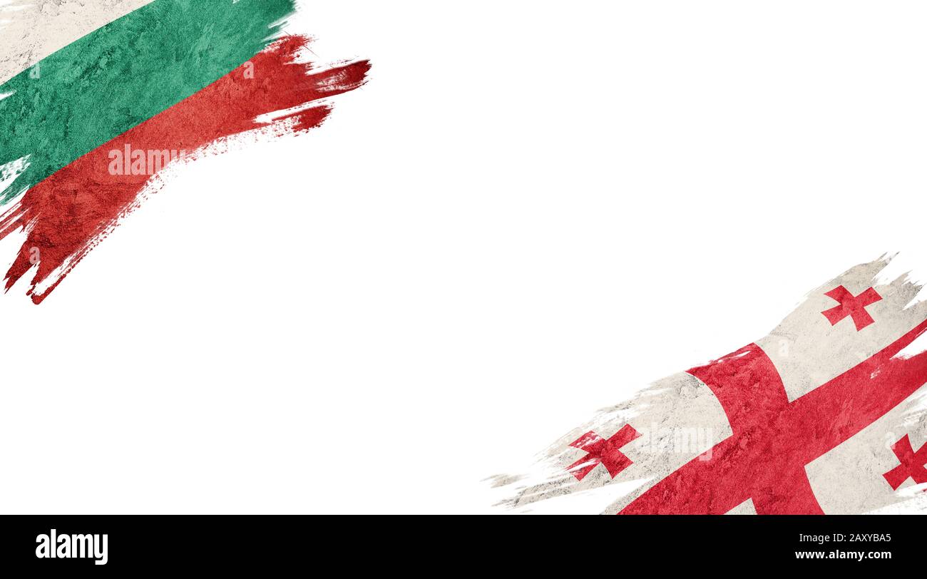 Flags of Bulgaria and Georgia on white background Stock Photo - Alamy
