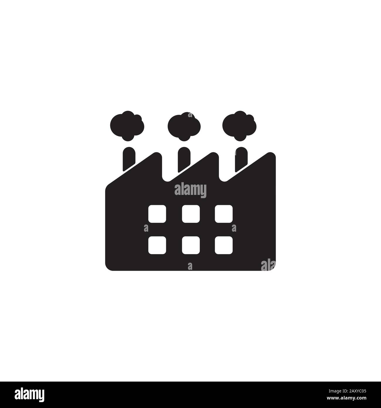 Vector black factory icon Black and White Stock Photos & Images - Alamy