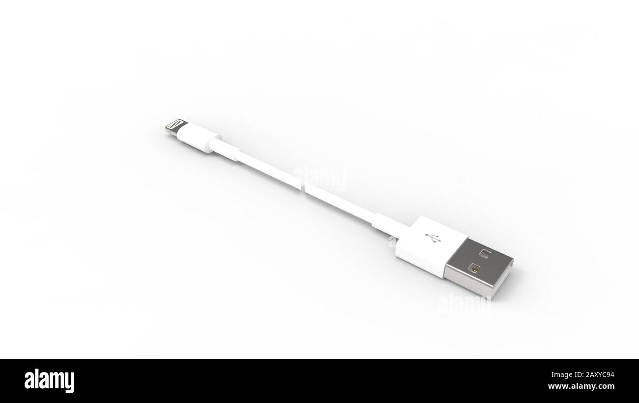 3D rendering of a computer generated USB charger isolated Stock Photo ...