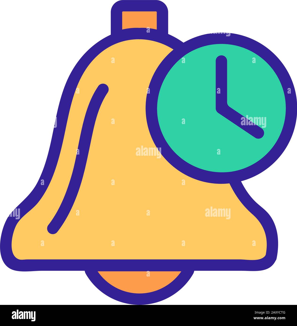 Notice the bell icon vector. Isolated contour symbol illustration Stock ...