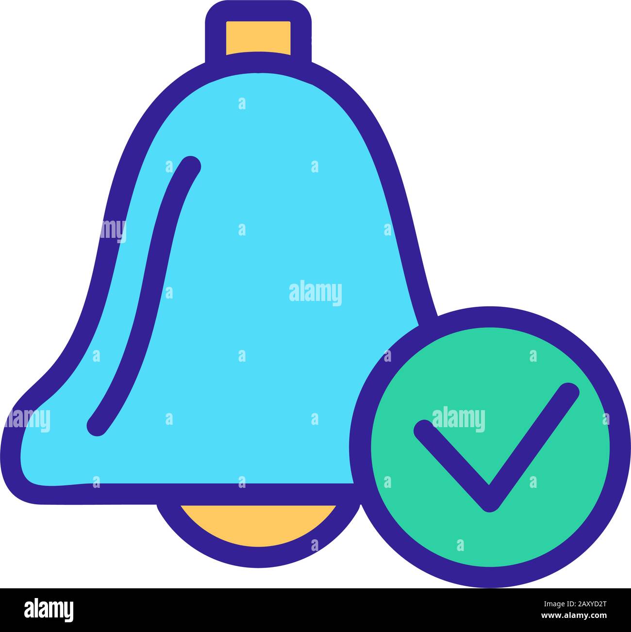 Notice the bell icon vector. Isolated contour symbol illustration Stock ...