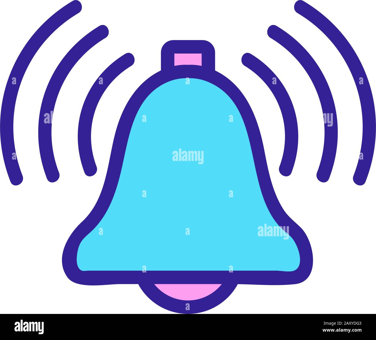 Notice the bell icon vector. Isolated contour symbol illustration Stock ...