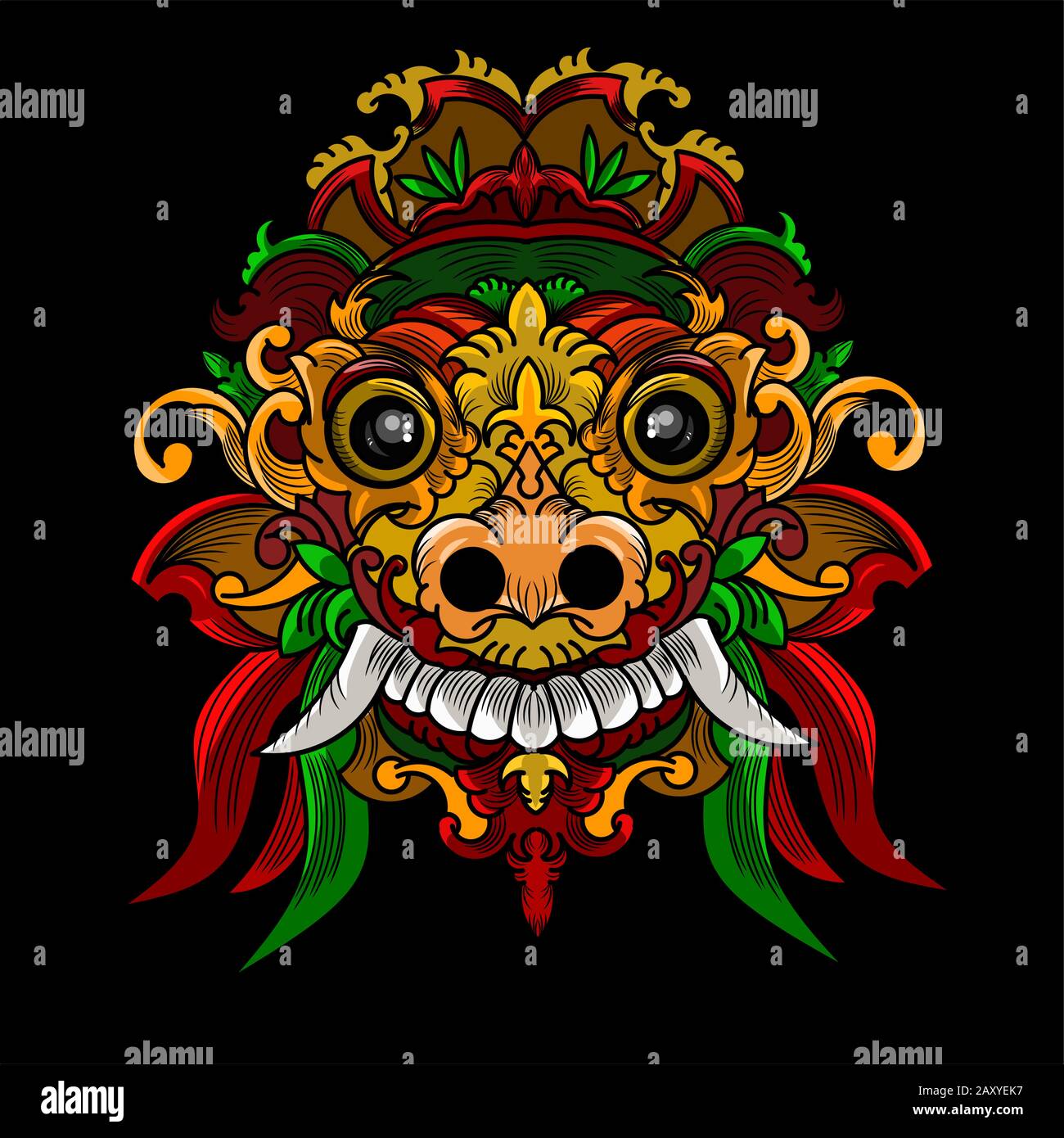 Landmark barong temple Stock Vector Images - Alamy