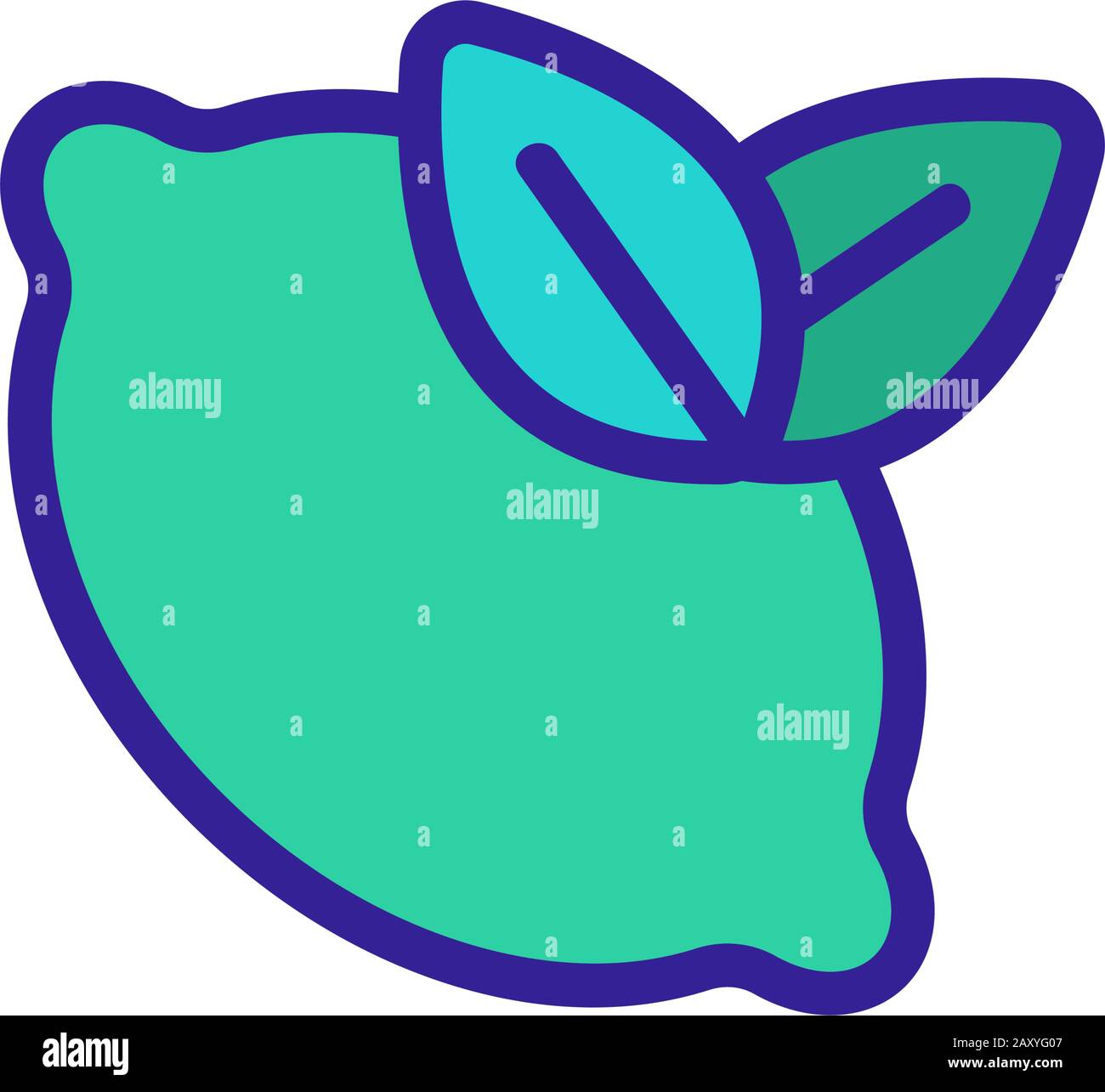 Lime icon vector. Isolated contour symbol illustration Stock Vector ...