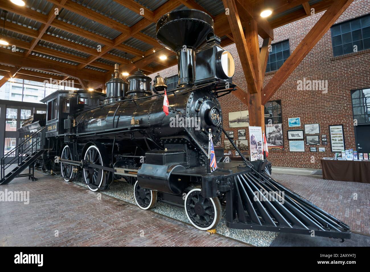 Restored CPR Engine 374 at the Roundhouse in Yaletown, Vancouver ...