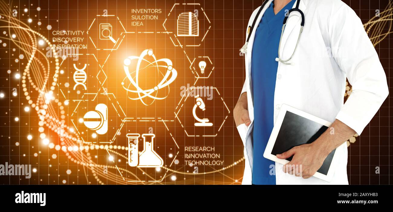 Medical Healthcare Research and Development Concept. Doctor in hospital ...