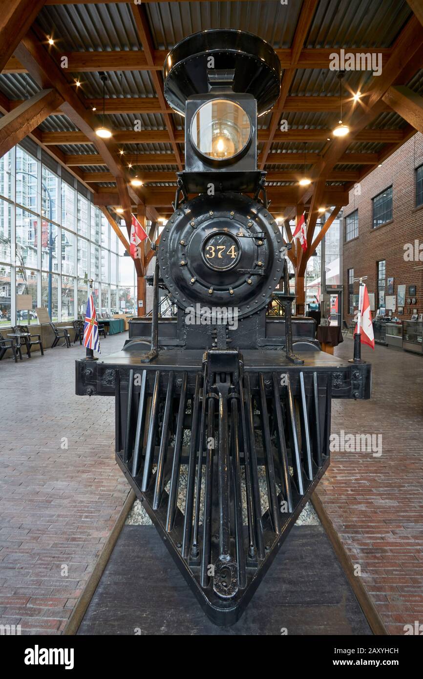 Restored CPR Engine 374 at the Roundhouse in Yaletown, Vancouver ...