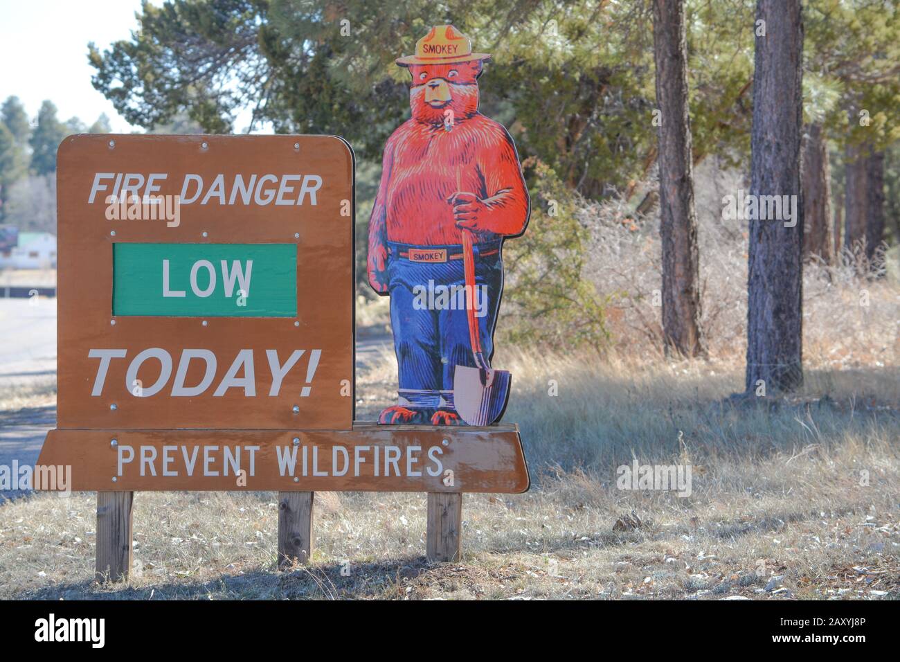 Smokey the Bear fire danger sign, prevent wildfires. Sitgreaves ...