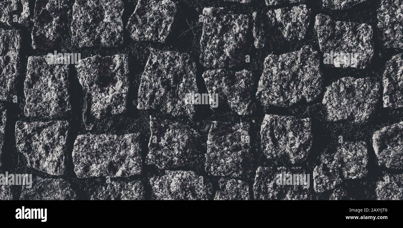 Tiles, road and paving concept - Old rustic stone pavement textured ...