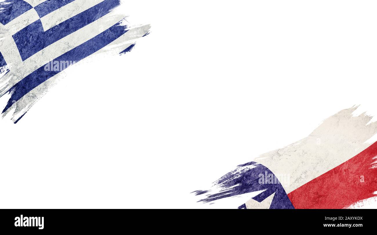 Flags of Greece and Chile on white background Stock Photo - Alamy