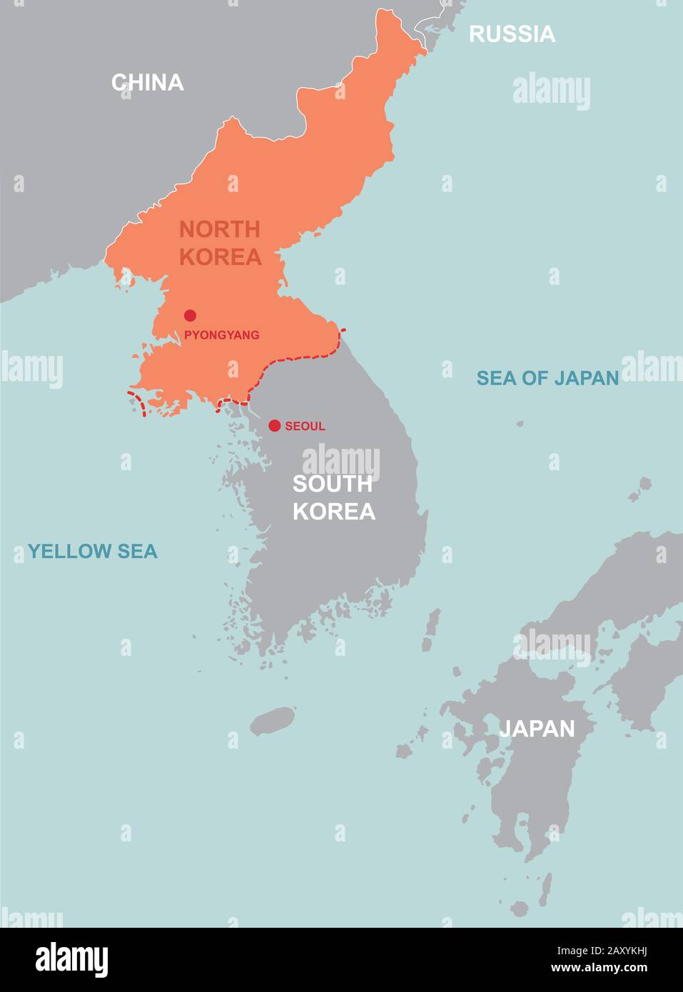 Korea war map hi-res stock photography and images - Alamy