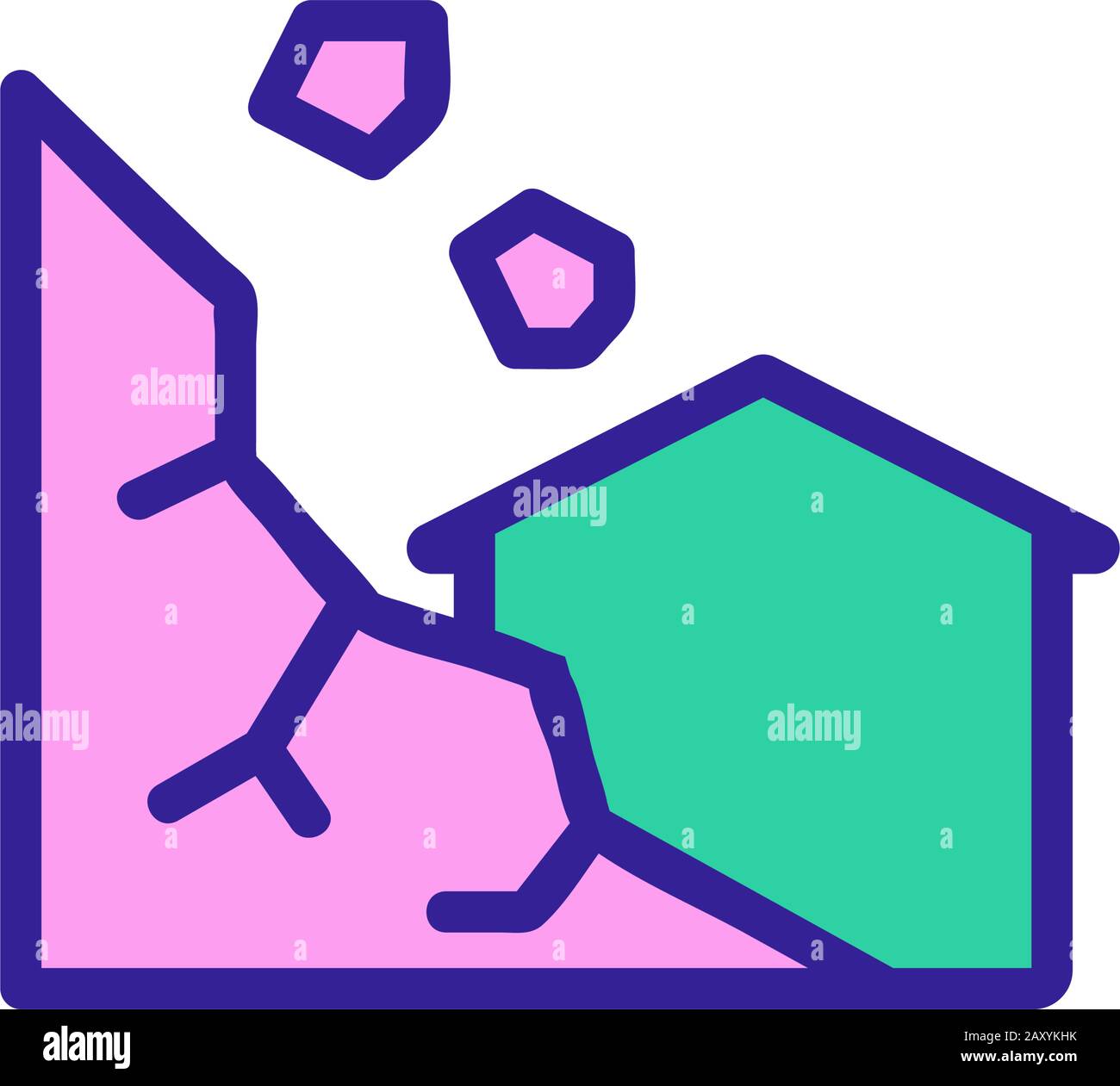 landslide Icon vector. Isolated contour symbol illustration Stock ...