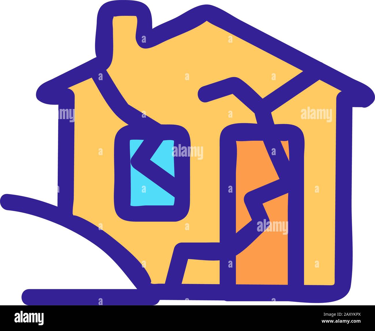 landslide Icon vector. Isolated contour symbol illustration Stock ...