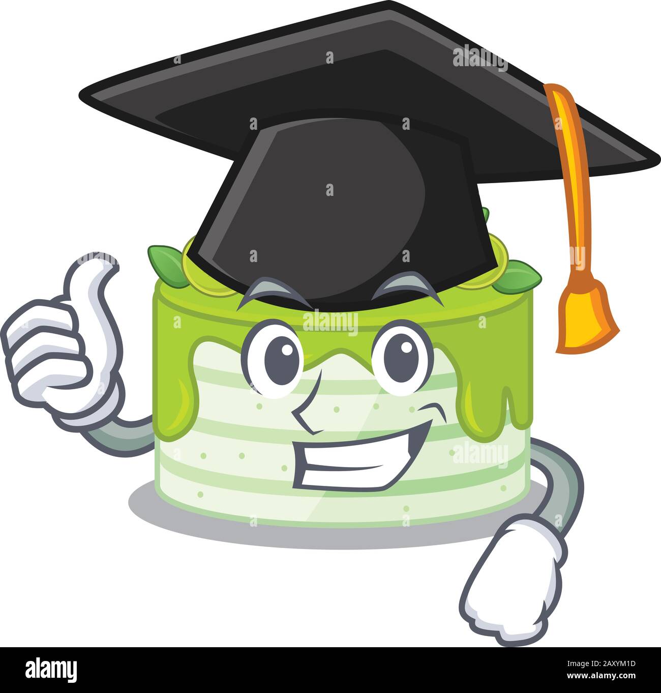 happy and proud of kiwi cake wearing a black Graduation hat Stock ...