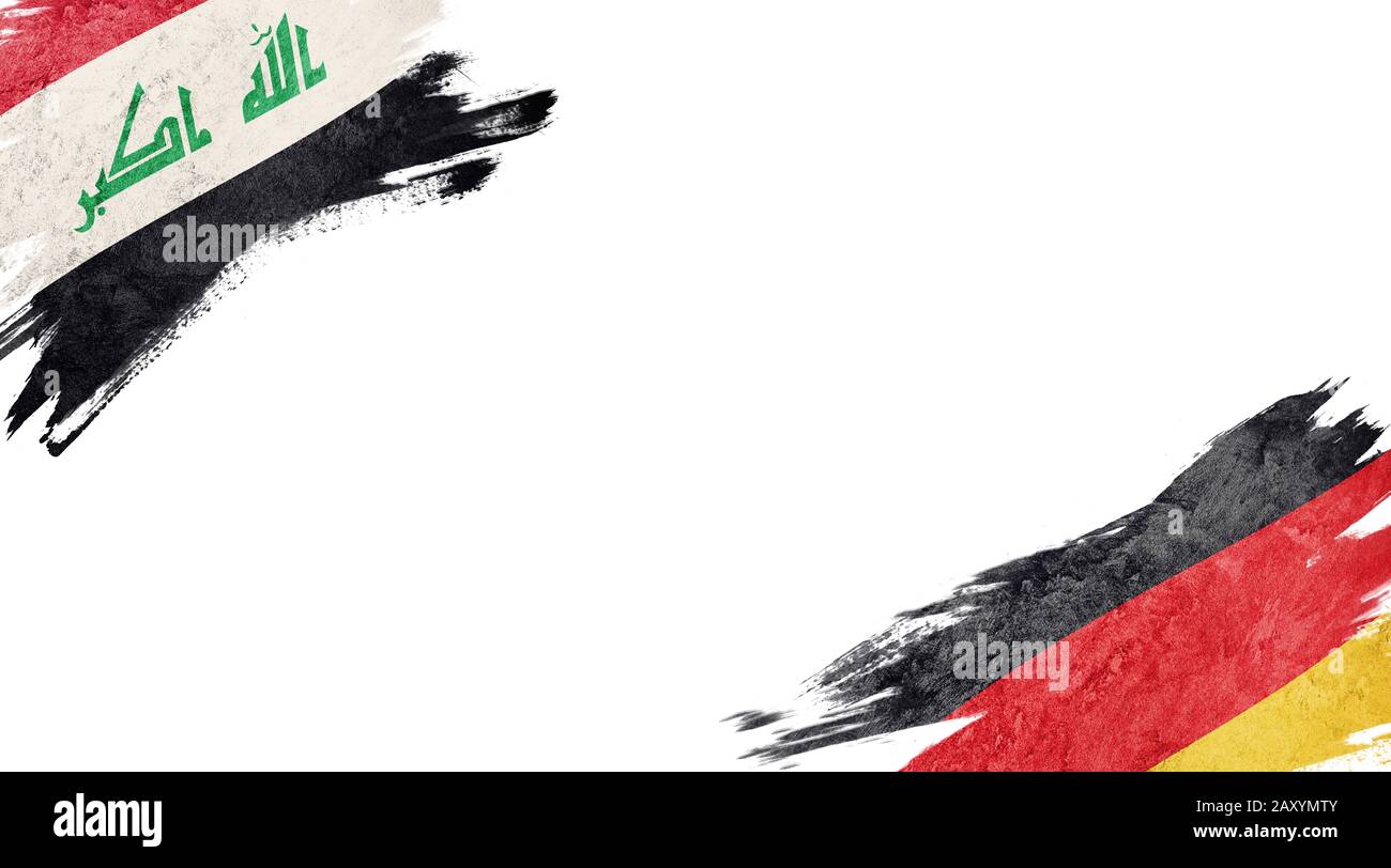 Flags of Iraq and Germany on white background Stock Photo - Alamy