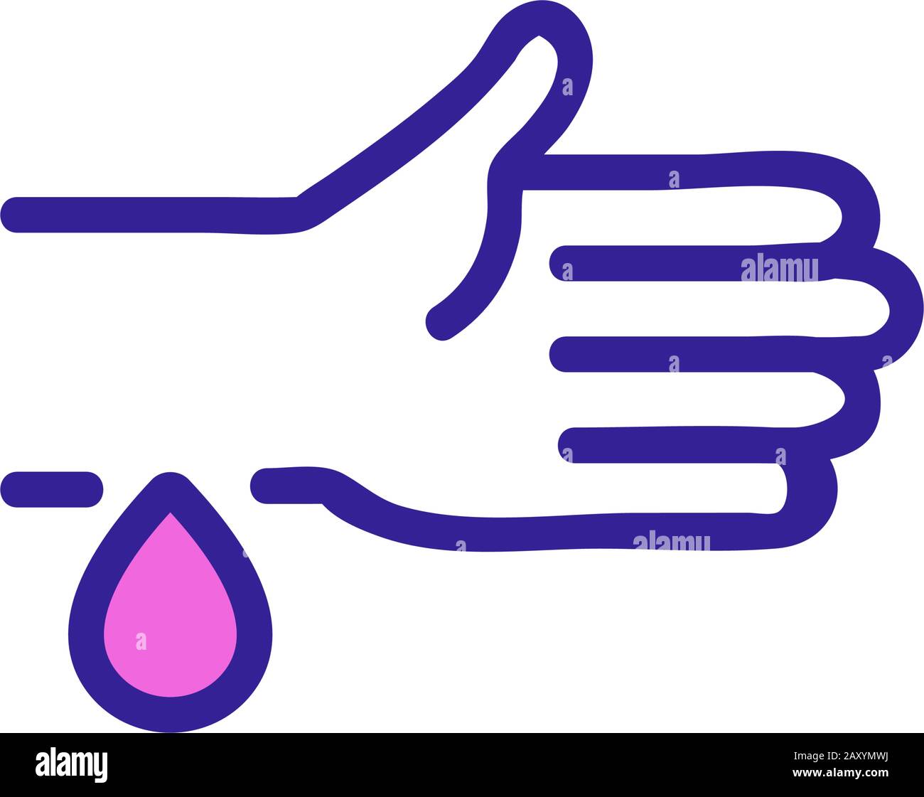 blood hand icon vector. Isolated contour symbol illustration Stock ...