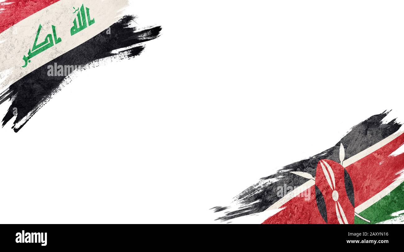 Flags of Iraq and Kenya on white background Stock Photo - Alamy