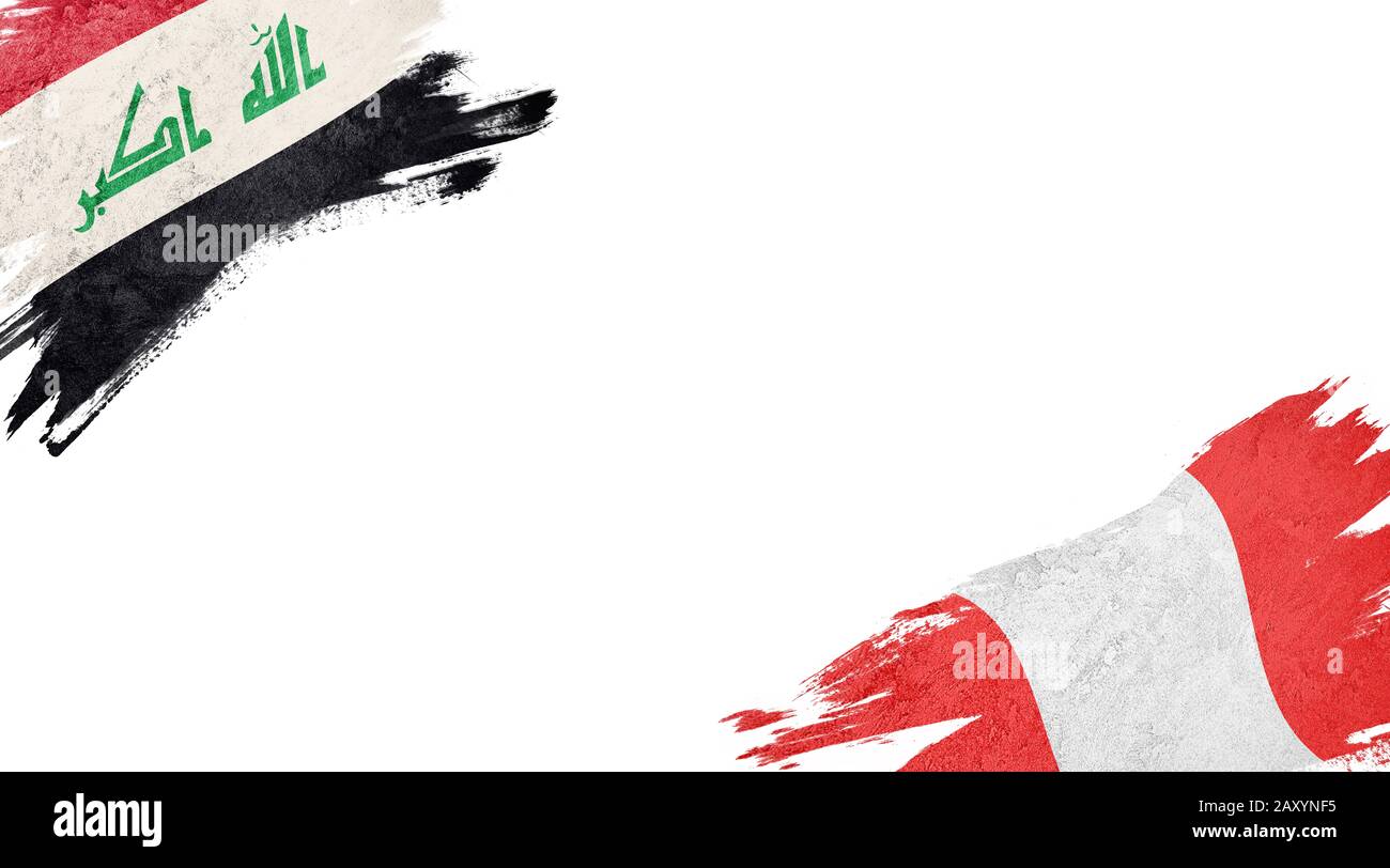 Flags of Iraq and Peru on white background Stock Photo - Alamy