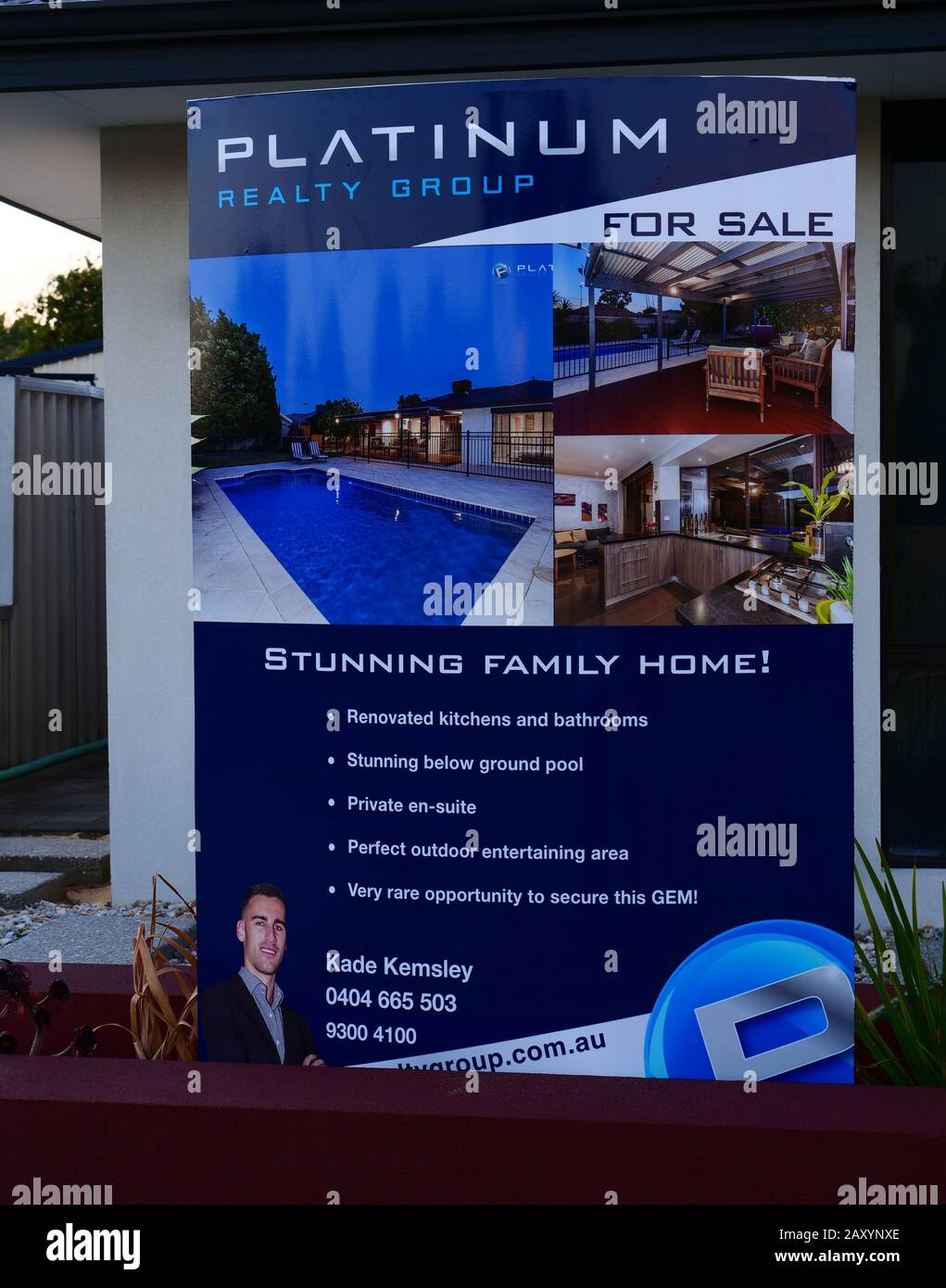 House for sale sign seen in Beldon, a suburb of Perth, Western ...