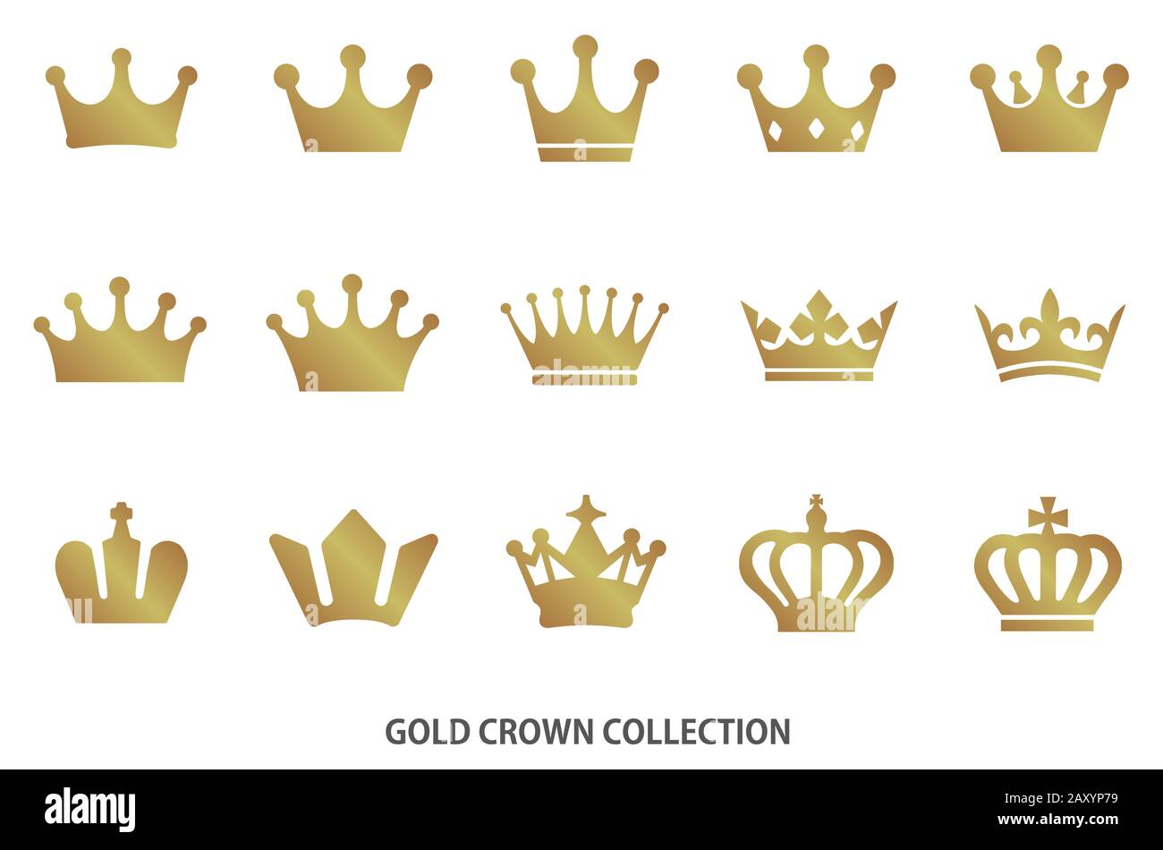 Gold crown vector hi-res stock photography and images - Alamy