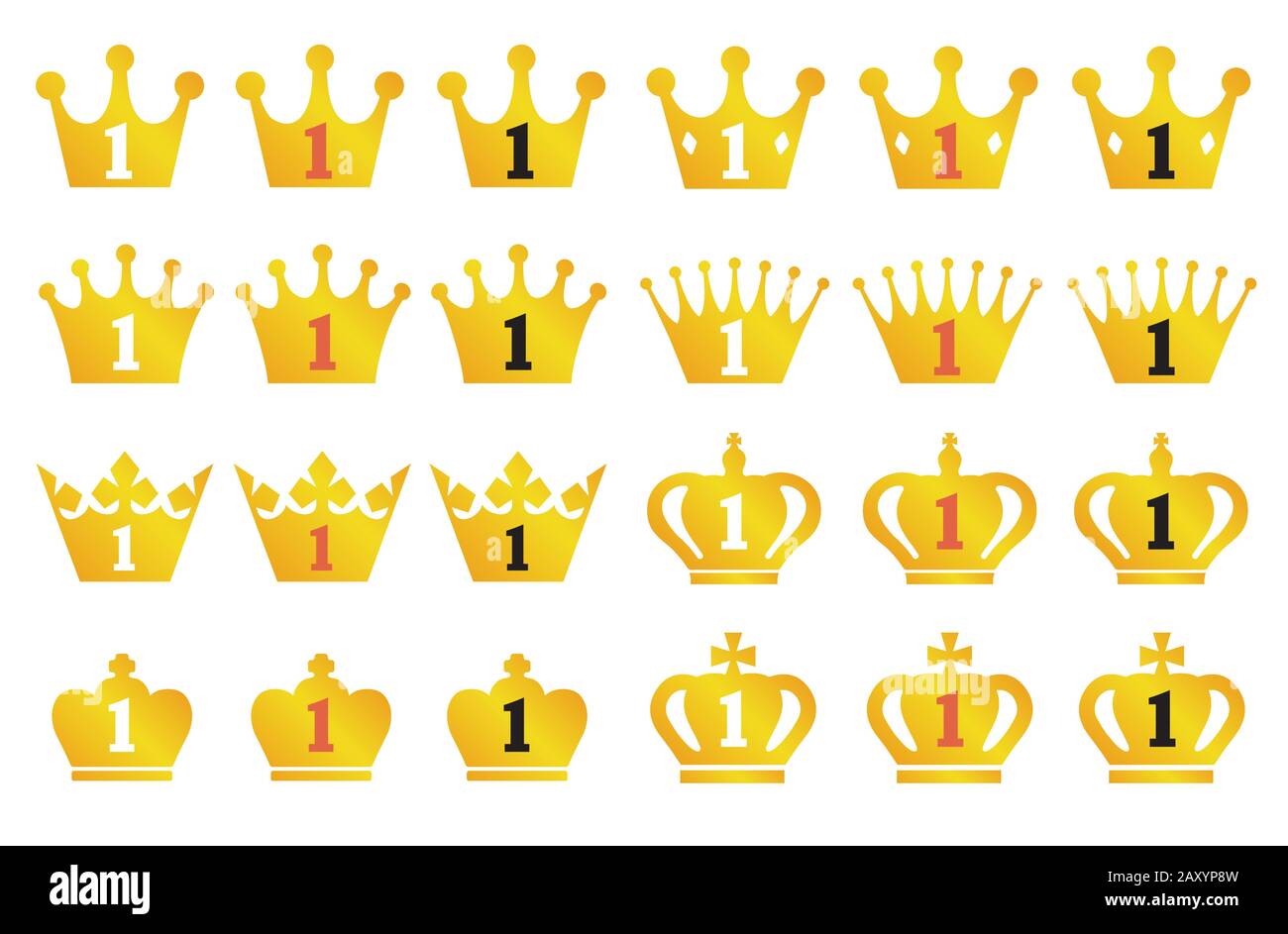 Ranking crown icon set ( 1st place / gold Stock Vector Image & Art - Alamy