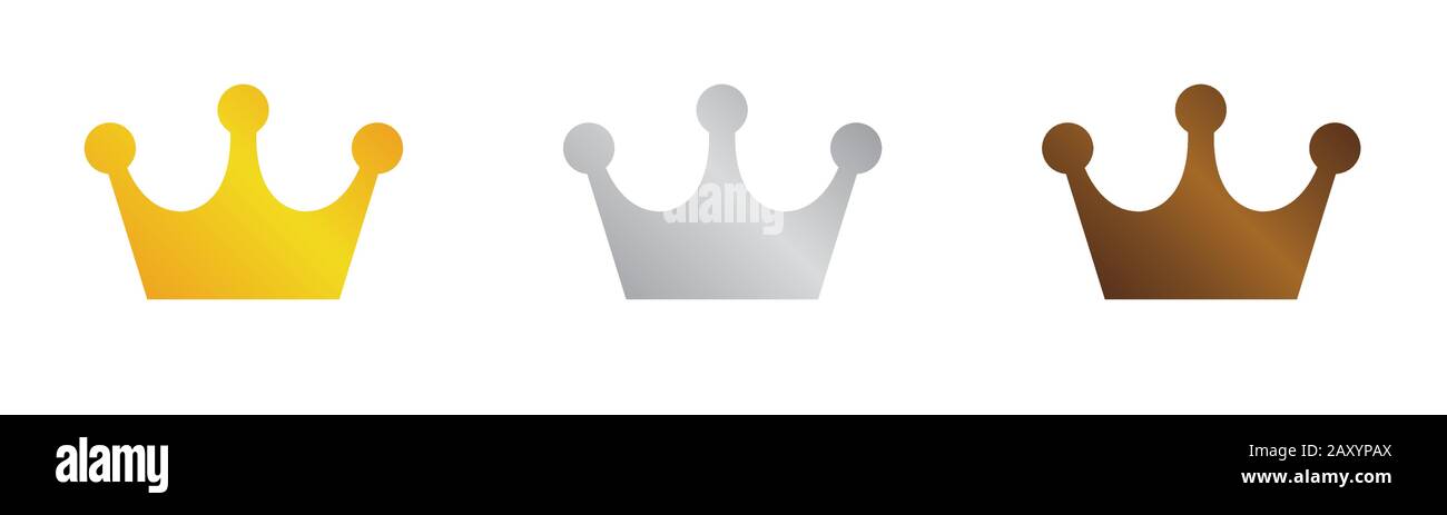 Vector crown icon set ( three colors Stock Vector Image & Art - Alamy