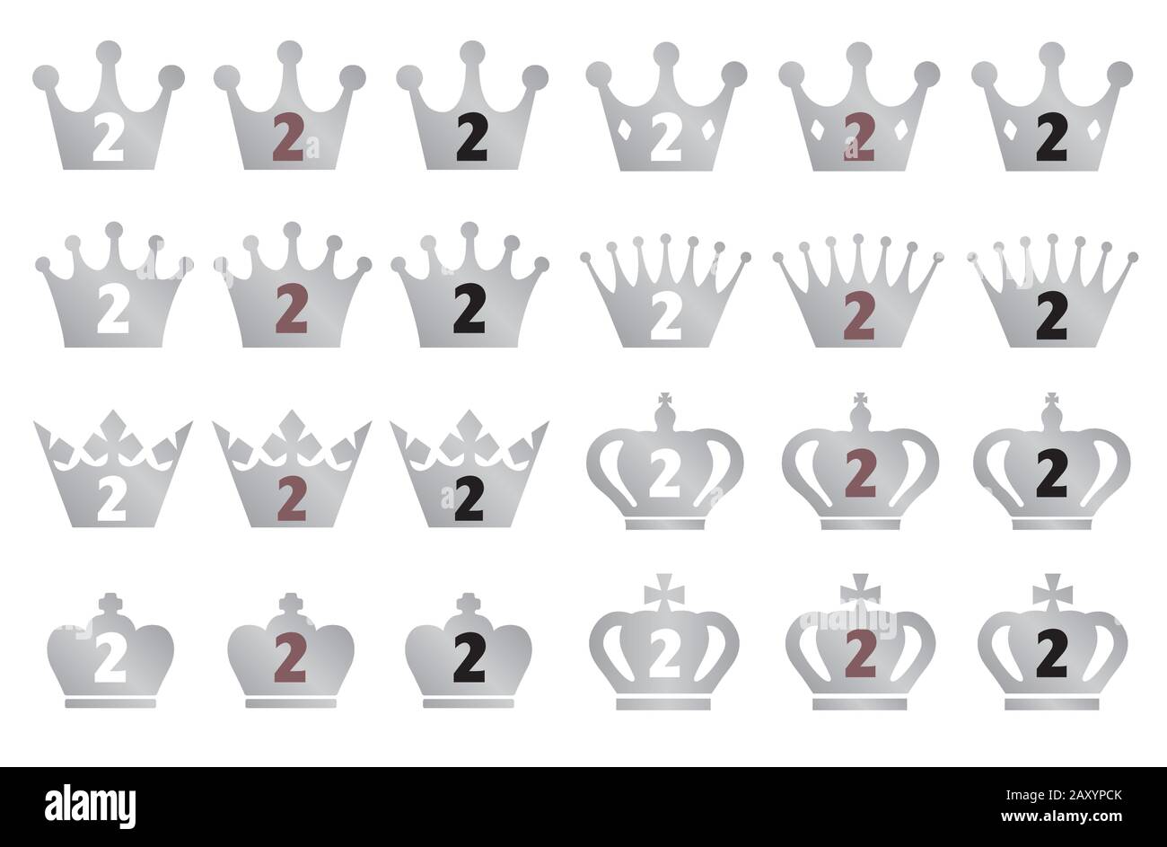 Ranking crown icon set Stock Vector Image & Art - Alamy