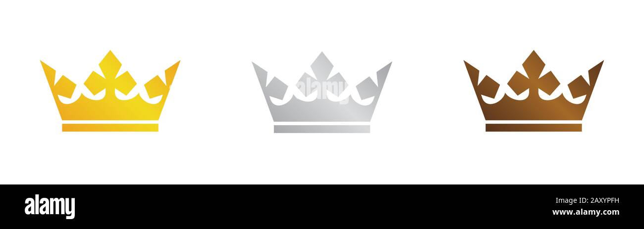 Vector crown icon set ( three colors Stock Vector Image & Art - Alamy