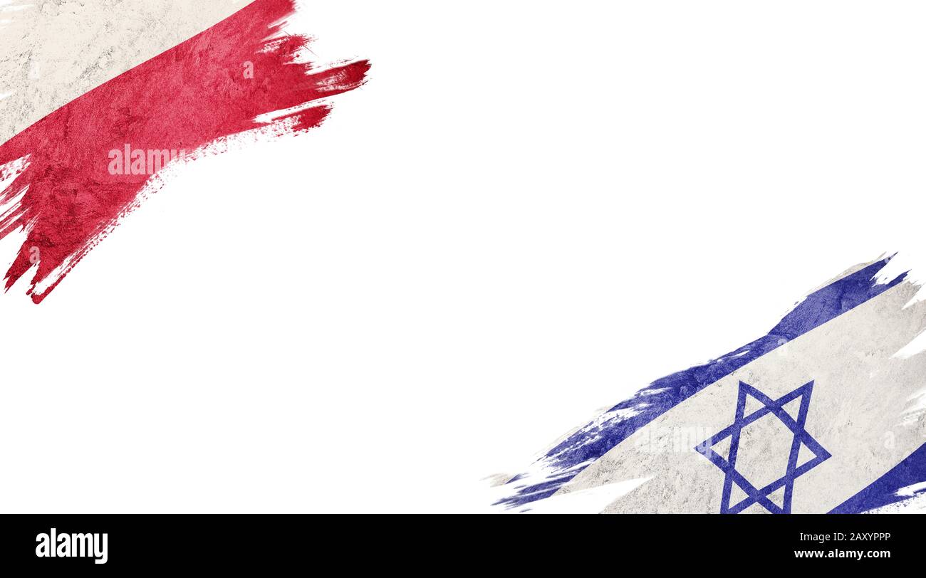 Flags of Poland and Israel on white background Stock Photo - Alamy