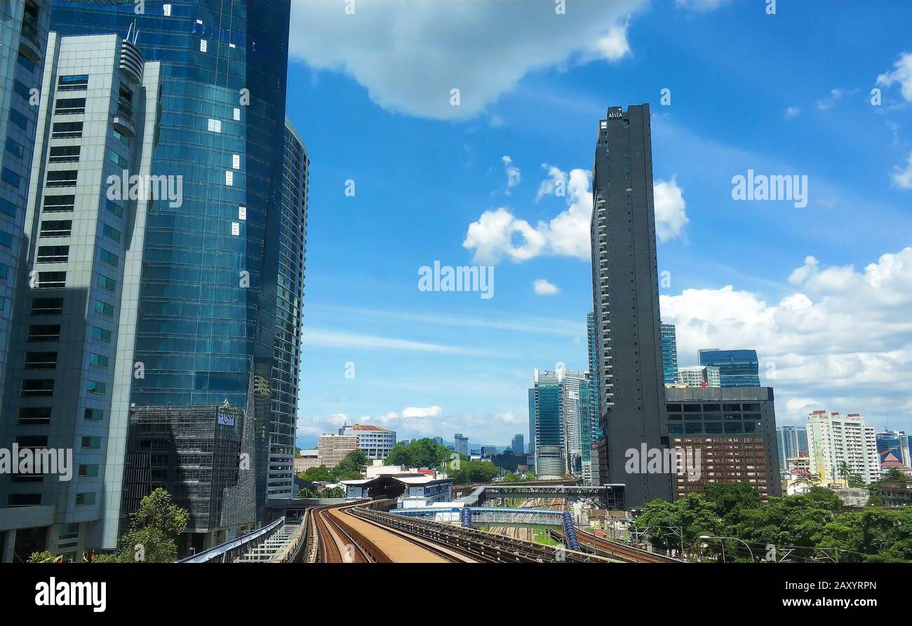 Asian modern town city cityscape view from sky train Stock Photo - Alamy