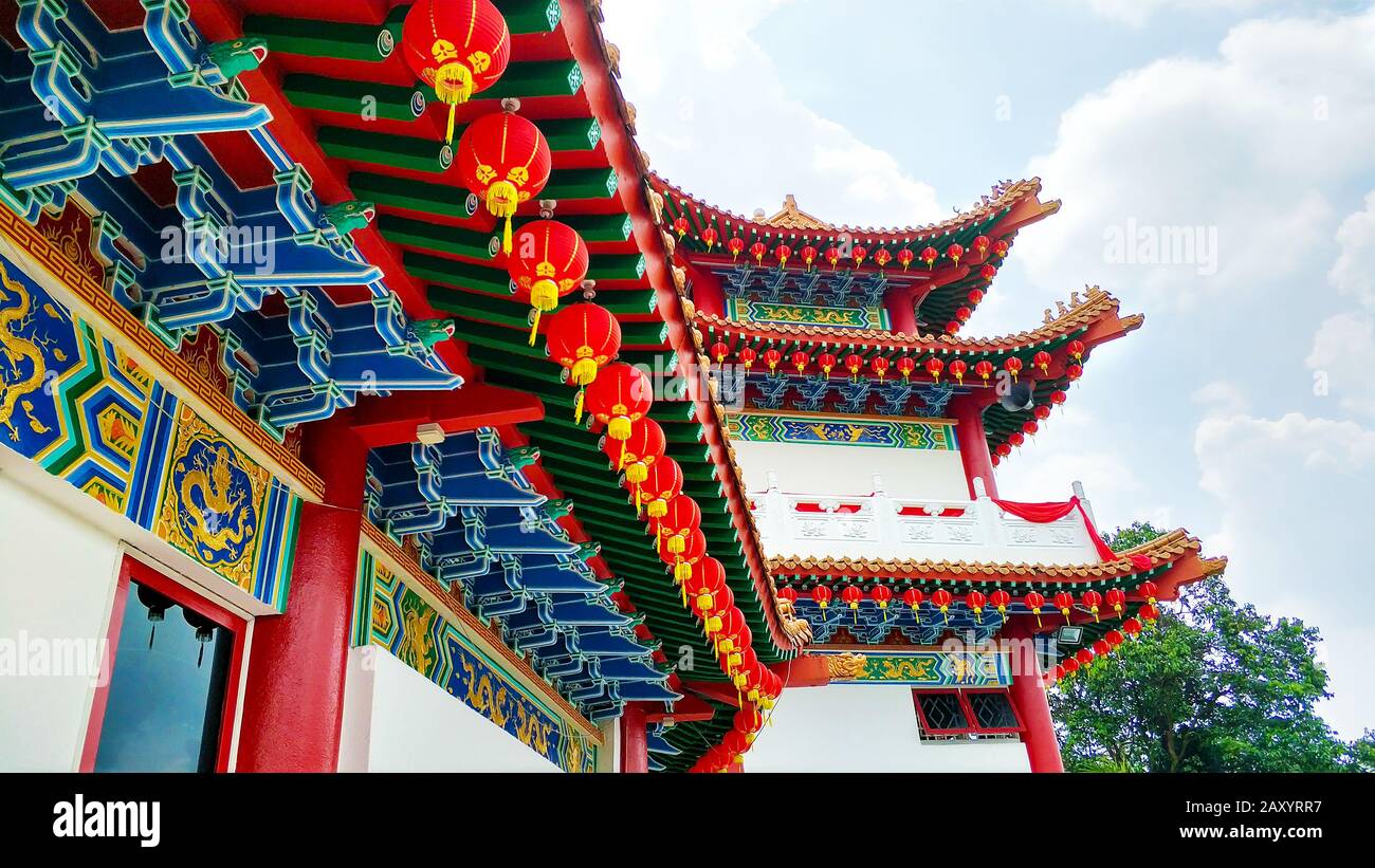 The majestic Chinese temple in traditional Chinese style Stock Photo ...