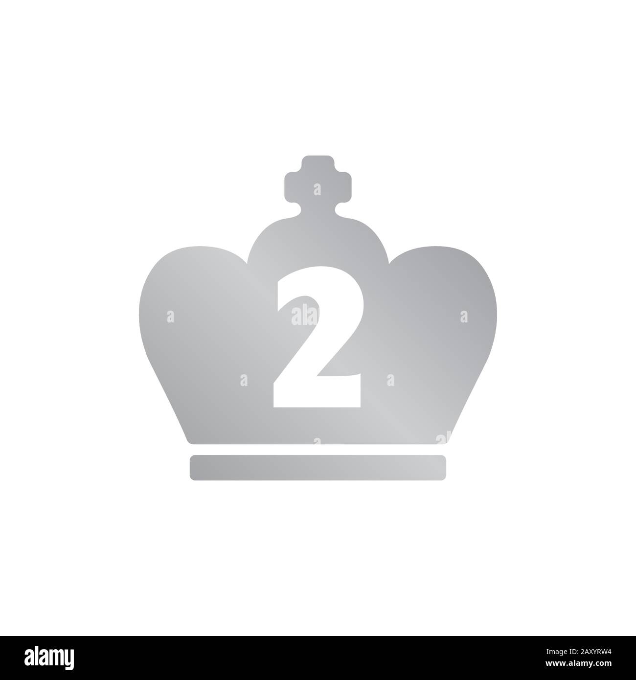 Silver crown icon / 2nd place Stock Vector Image & Art - Alamy