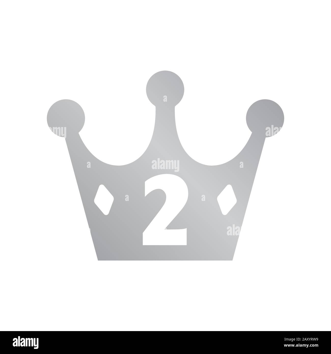 Silver crown icon / 2nd place Stock Vector Image & Art - Alamy