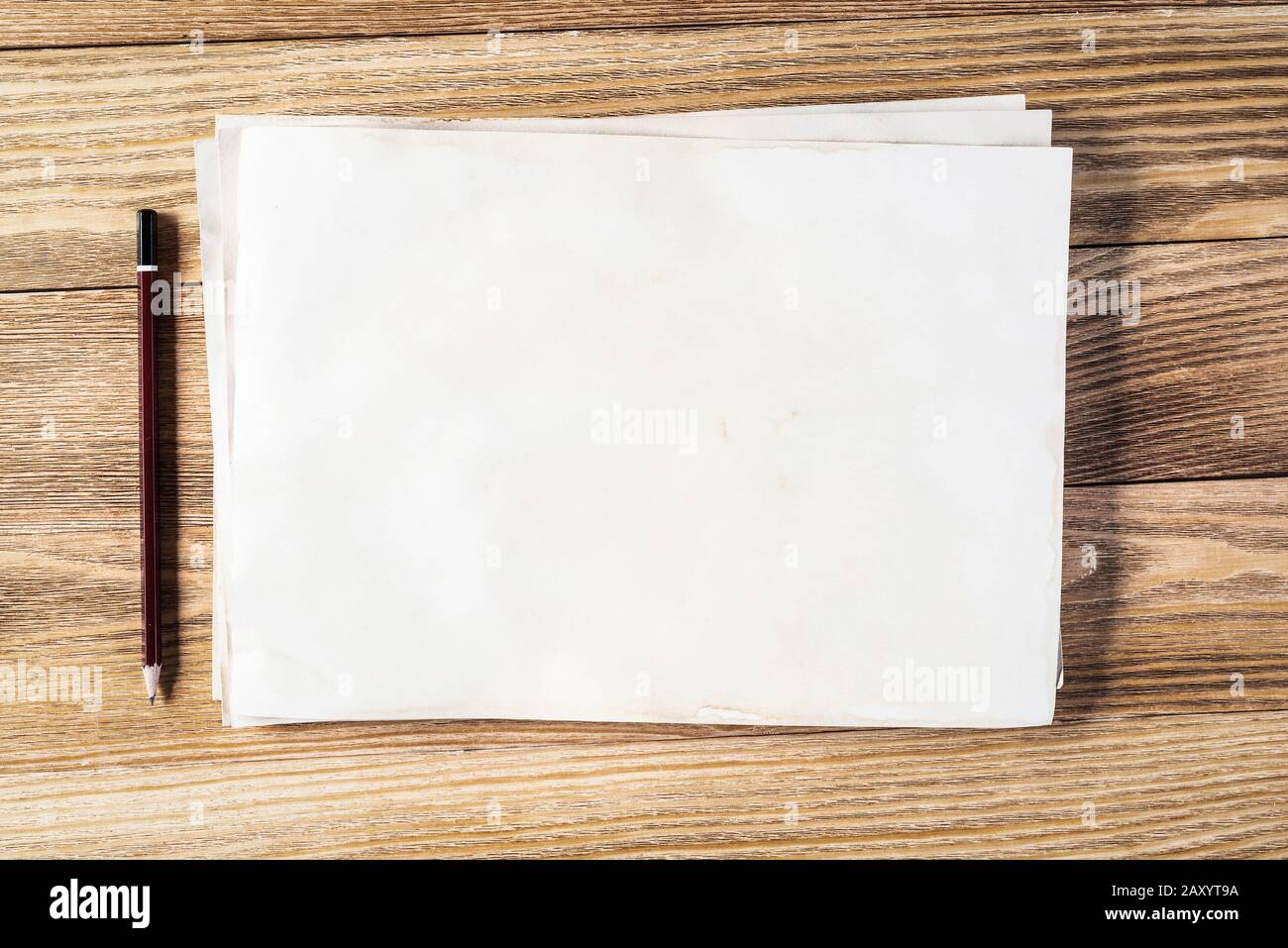 Business workspace with sheet of paper Stock Photo - Alamy