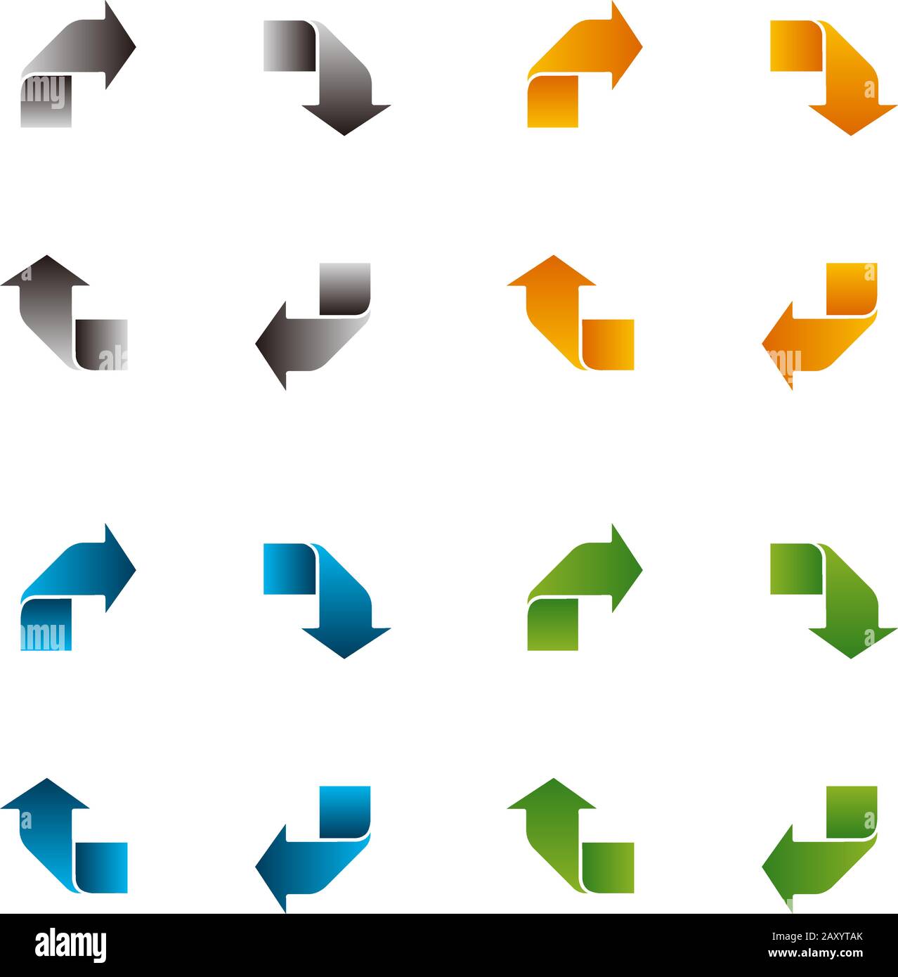 4 steps rectangle template illustration set / blank, design space ...