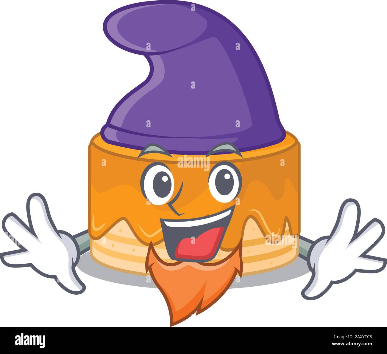 cartoon mascot of funny orange cake dressed as an Elf Stock Vector ...