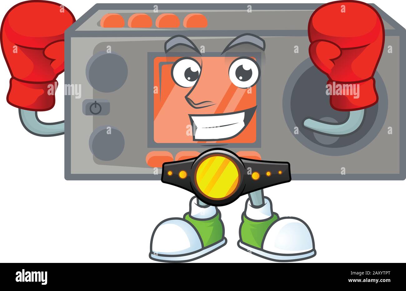A sporty Boxing radio transceiver cartoon character design style Stock ...