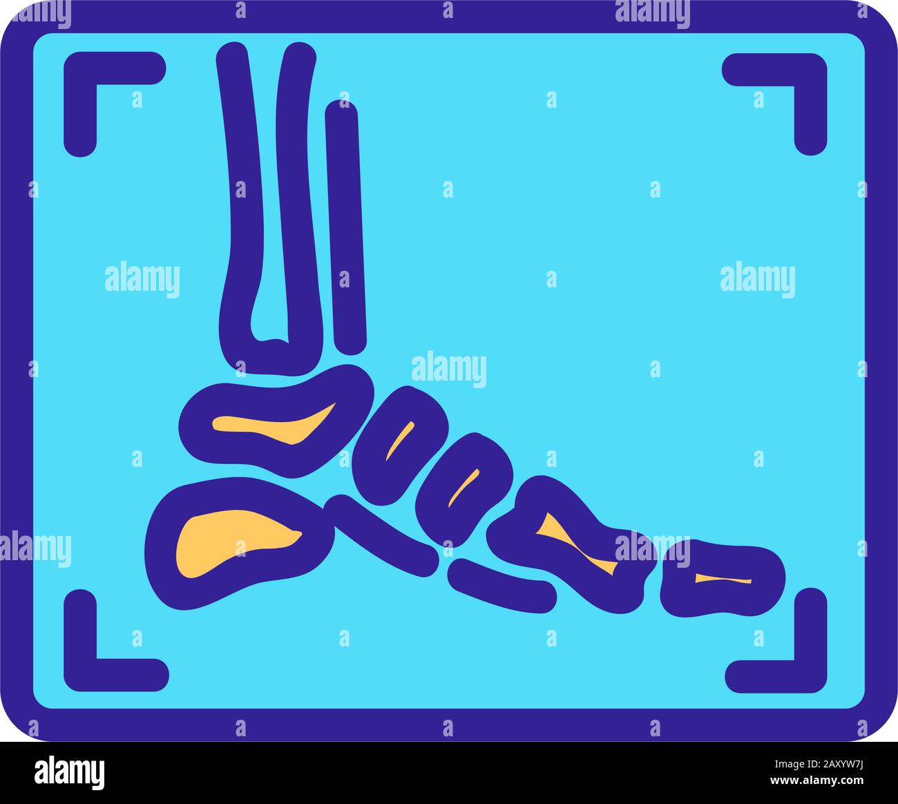 Foot bone icon vector. Isolated contour symbol illustration Stock ...