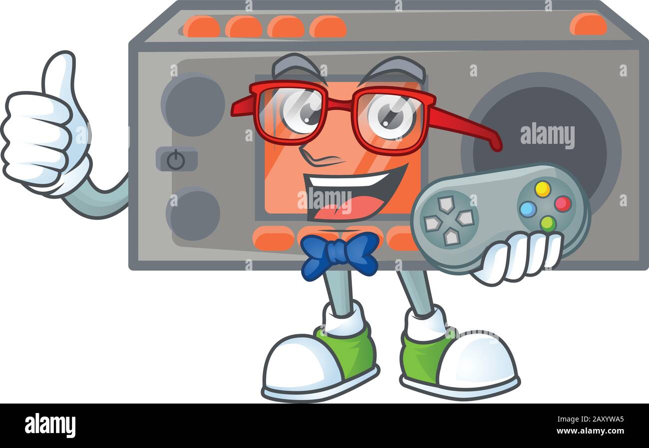 An attractive gamer radio transceiver cartoon character design Stock ...
