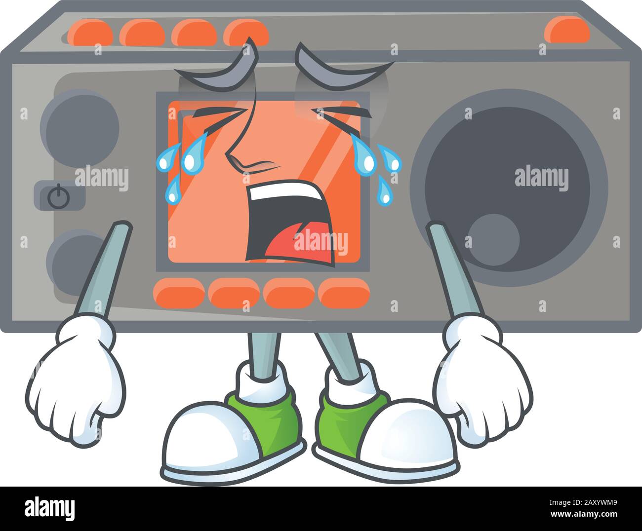 A crying radio transceiver mascot design style Stock Vector Image & Art ...